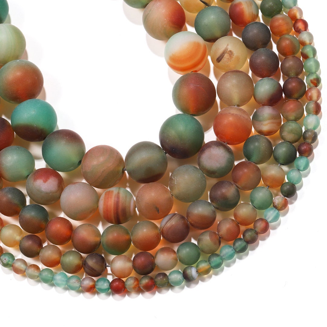 1strand Natural Jewelry Multicolor Dull Polish Peacock Agates - Etsy