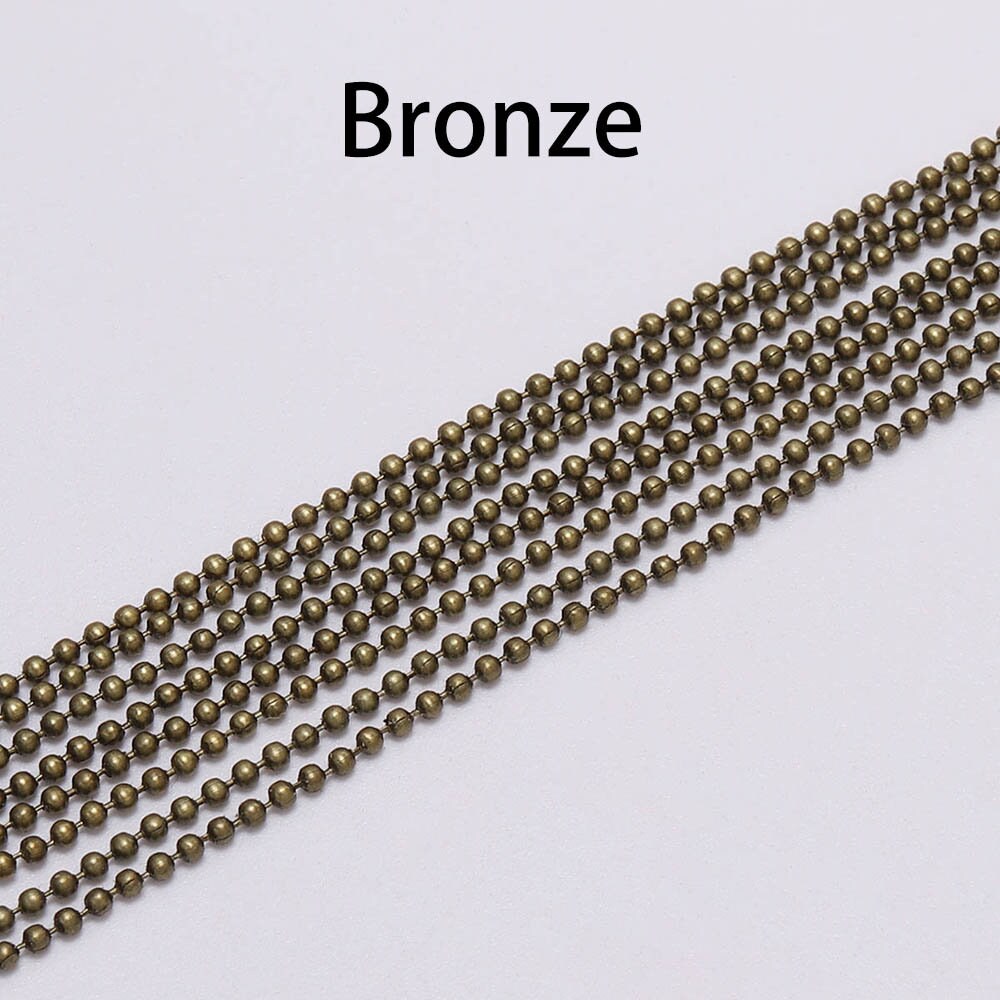 5m/lot 1.2 1.5 2 Mm Metal Ball Bead Chains Bulk - Etsy