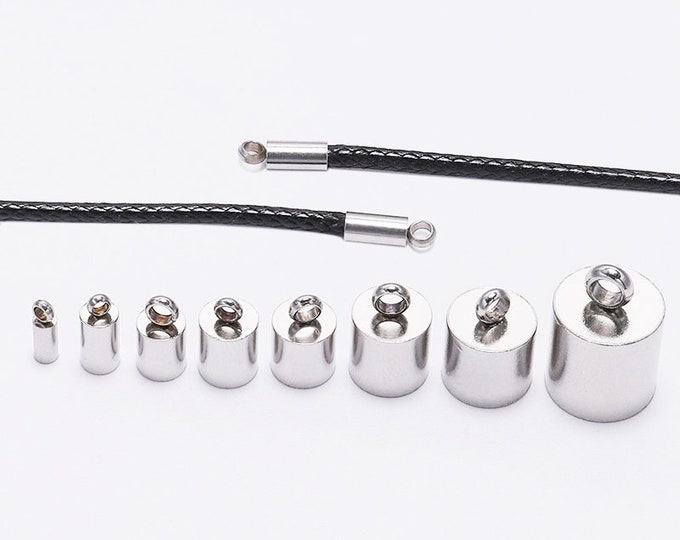 5MM End Cap TEN Silver Caps for Leather or Cord CAP5-003 - Etsy