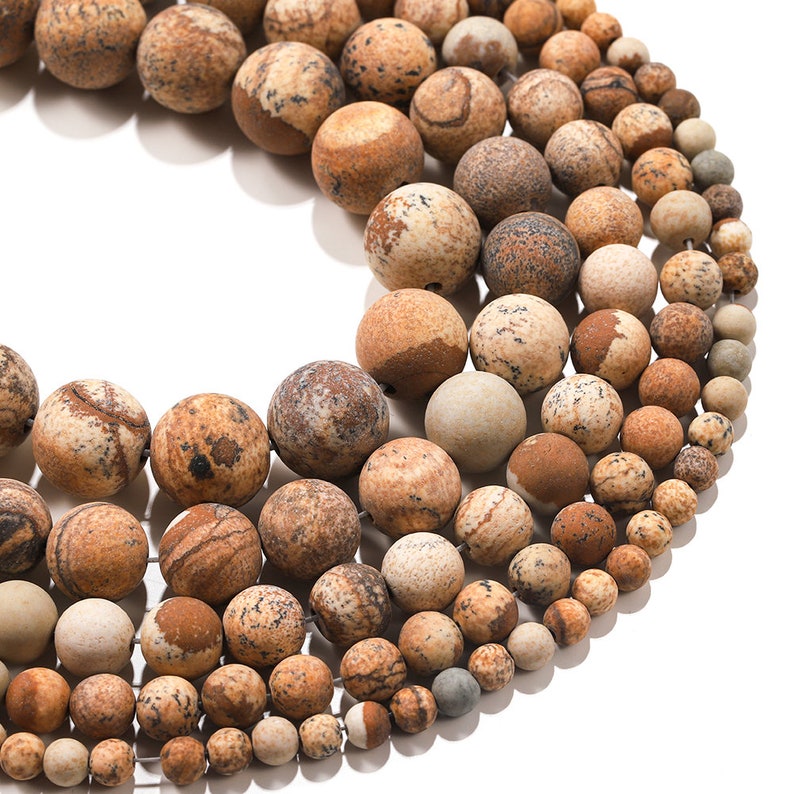 1strand/lot 4/6/8/10mm Dull Matte Natural Mineral Picture - Etsy