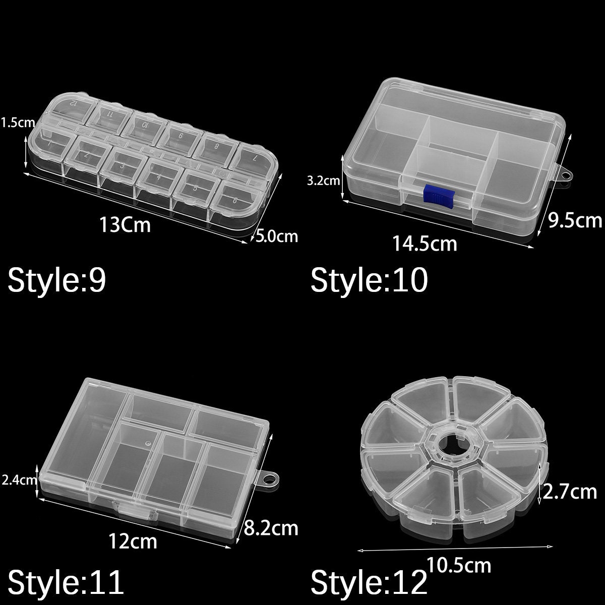 Multi Style Round Square Grids Adjustable Plastic Jewelry Box - Etsy