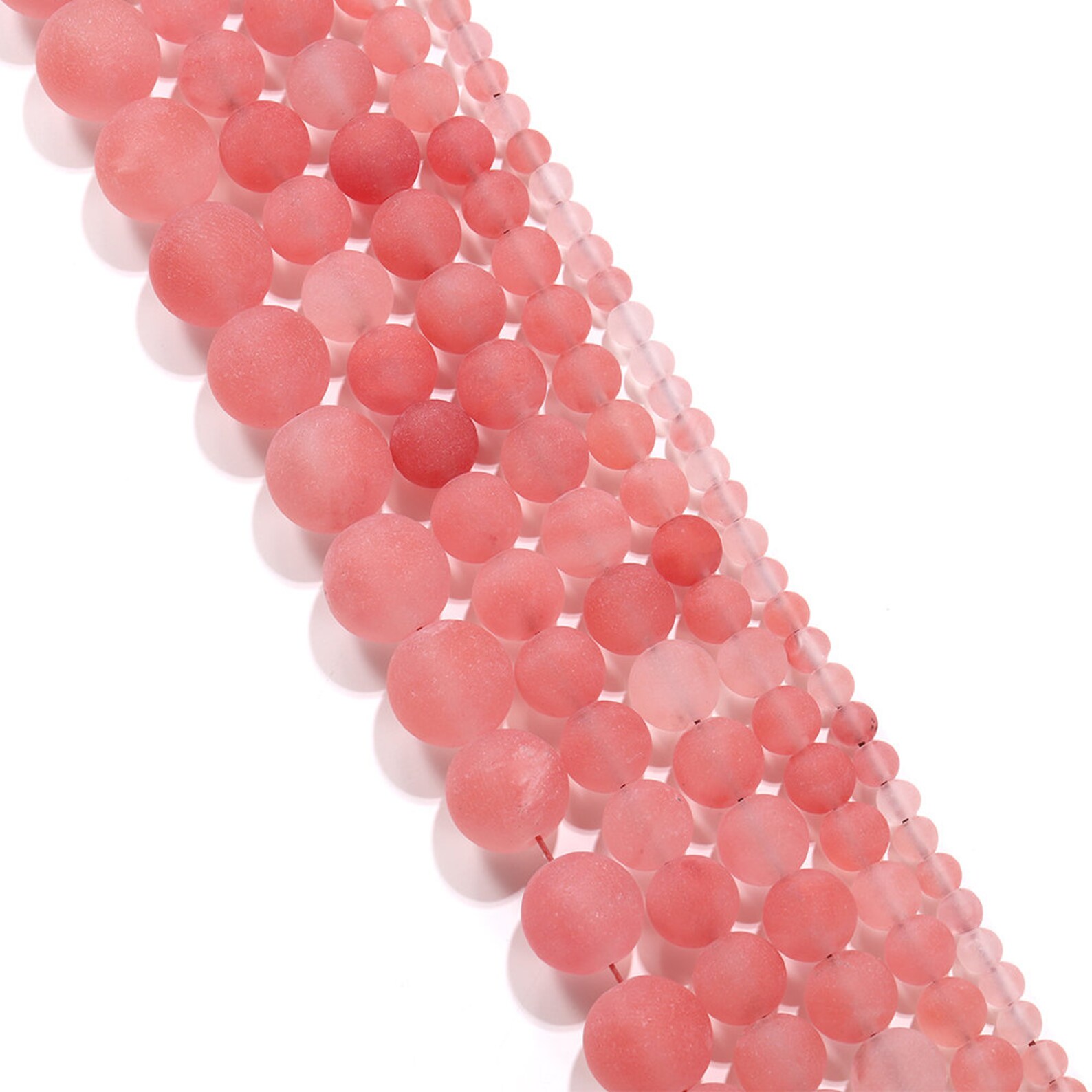 1strand Natural Stone Dull Polish Matte Watermelon Red - Etsy