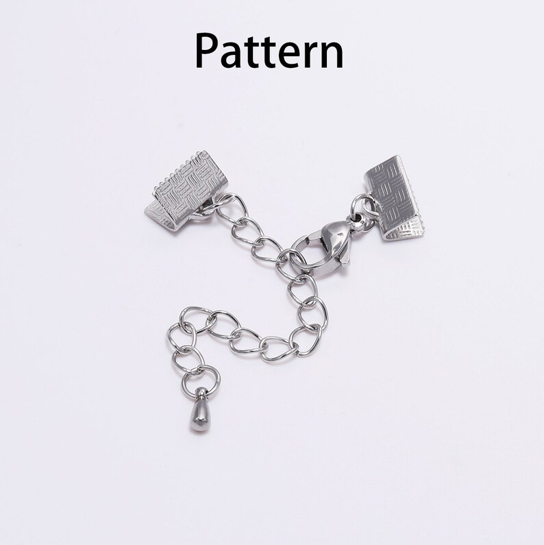 5pcs/lot Stainless Steel Textured End Caps Crimp Clasps | Etsy