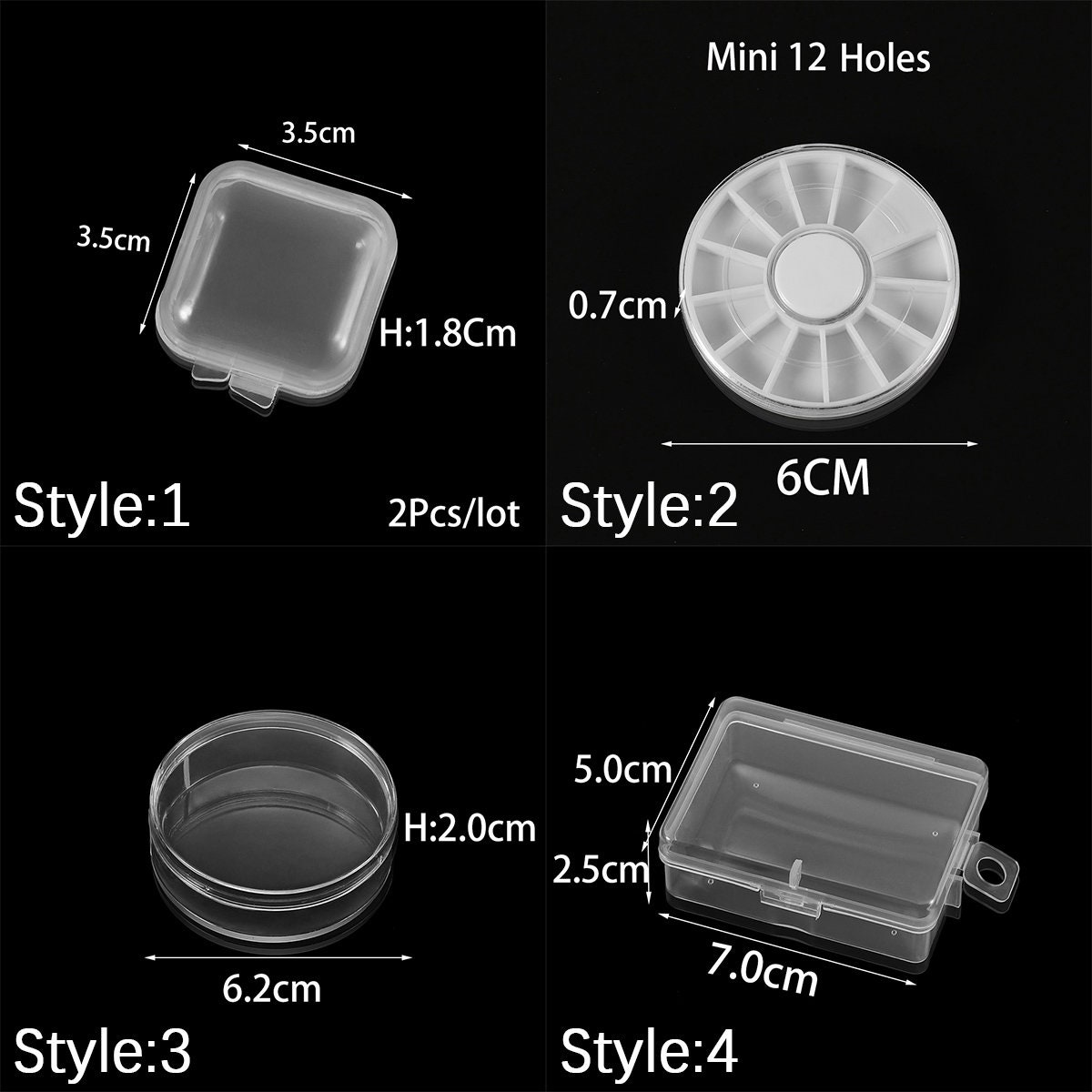 Multi Style Round Square Grids Adjustable Plastic Jewelry Box - Etsy