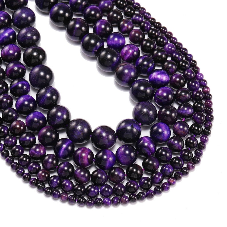 1strand/lot 4 6 8 10 12mm AAA Natural Stone Purple Tiger Eye - Etsy