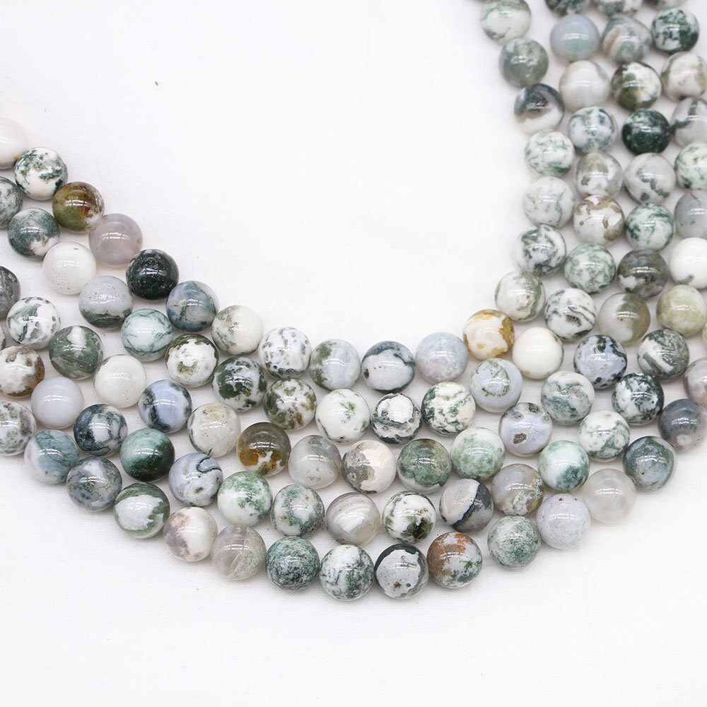 1strand/lot 4/6/8/10/12mm Natural Stone Tree Agates Bead Round | Etsy