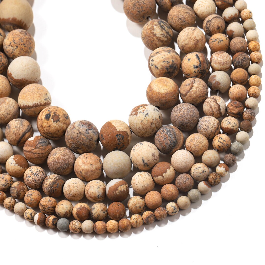 1strand/lot 4/6/8/10mm Dull Matte Natural Mineral Picture - Etsy
