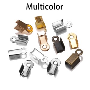 200pcs/lot Brass End Fasteners for Rhinestone Chain Fold Over Crimp ...