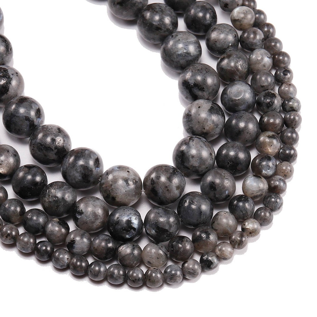 1strand/lot 4 6 8 10 12 Mm Black Spectrolite Natural Stone Beads ...