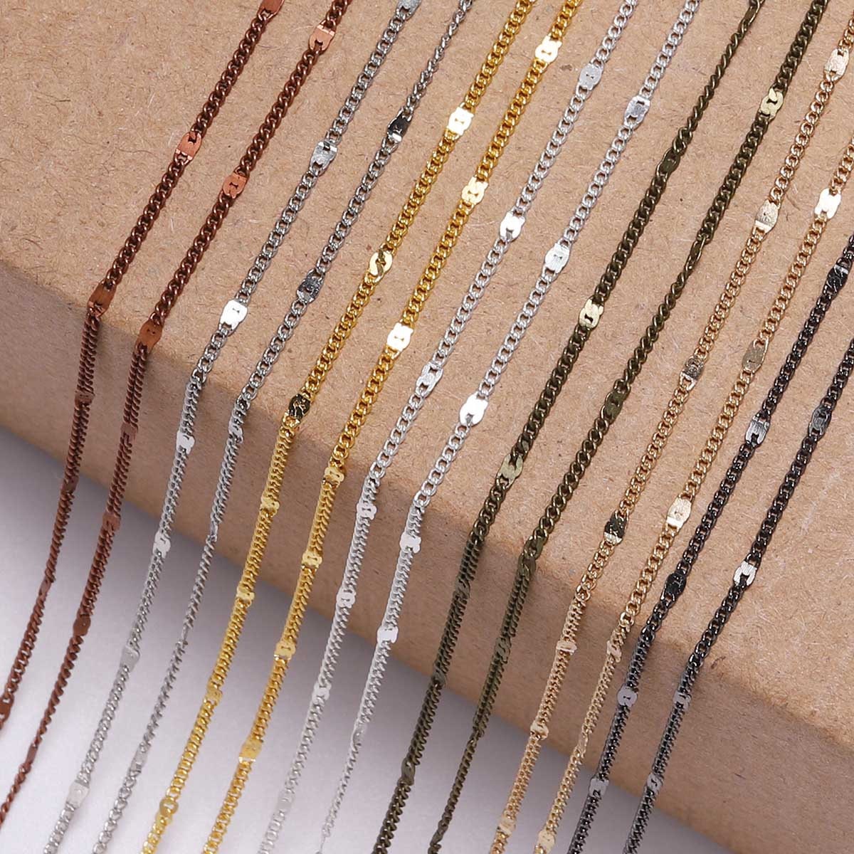 5m/lot Silver Gold 1.3mm 1.6mm 2.0mm Link Chain Plated Brass - Etsy