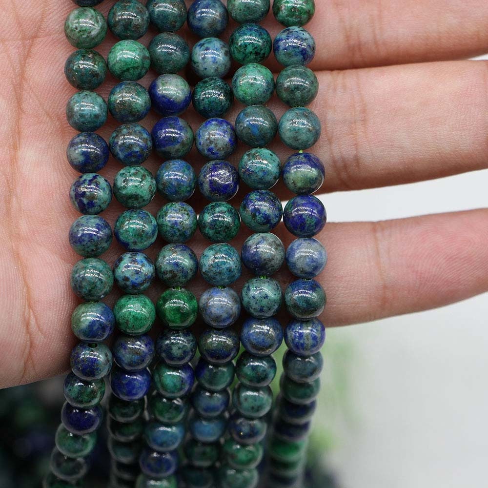 1strand/lot Natural Stone Phoenix Green Gold Bead Round Loose | Etsy