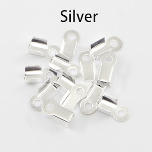 200pcs/lot Brass End Fasteners for Rhinestone Chain Fold Over Crimp ...