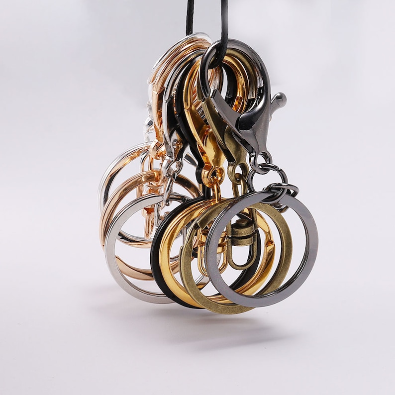 5pcs Lot Gold Silver Keychain Ring 30 Mm Key Ring Long 70 Mm Etsy Uk