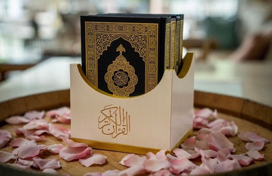 White & Gold Small Wooden Quran Holder - Etsy