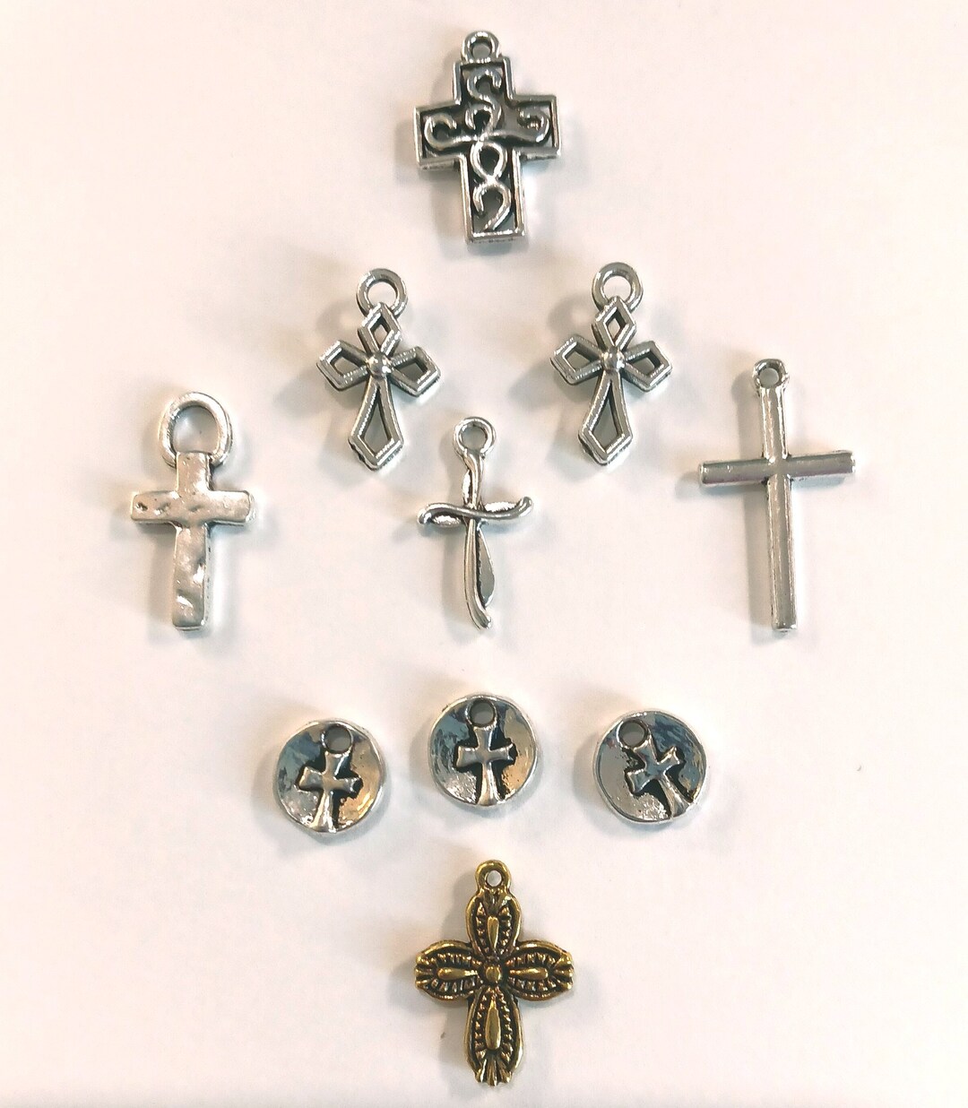 Cross Charm Assortment 10mm to 18mm Height Package of 10 - Etsy