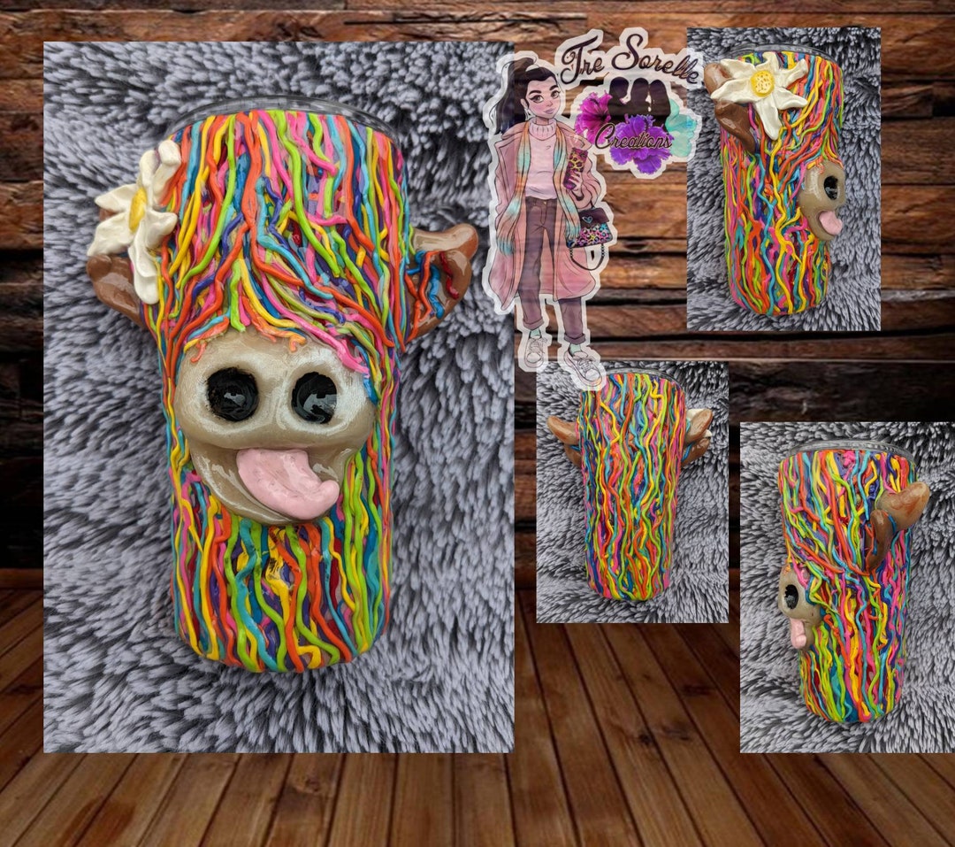 Made to Order Highland Cow Rainbow Tumbler L, Can Be Any Color - Etsy