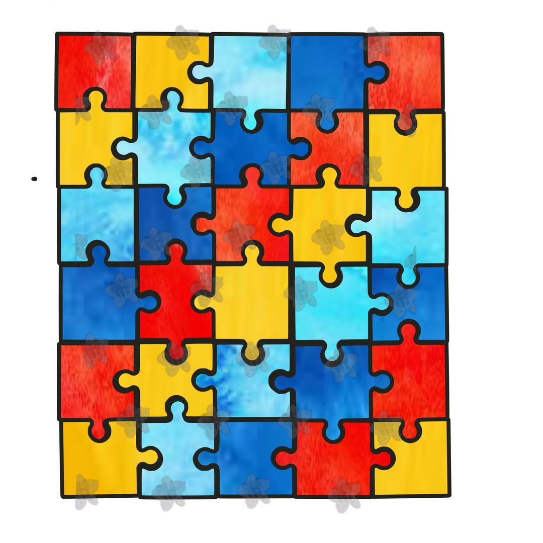 Autism Puzzle Background - Etsy
