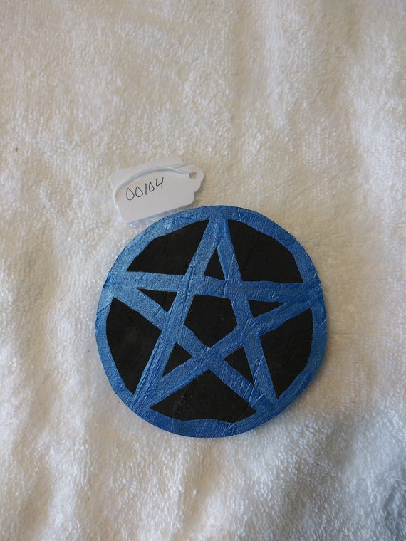 Black and Blue Wooden Pentacle Wall Art Ready to Ship - Etsy