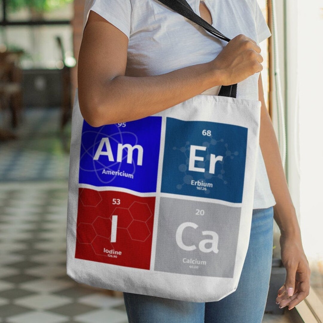 Science Patriotic Mom Tote Bag | America in Chemical Symbols - Etsy