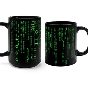 The Matrix CODER MUG, Computer Science Gift Coffee Cup Black Mug 15 or ...