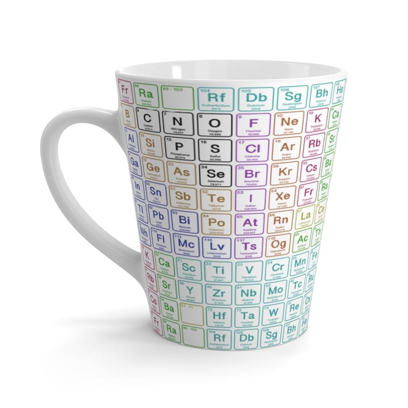 CHEMISTRY Teacher Latte MUG | Periodic Table Mug for Scientists - Etsy