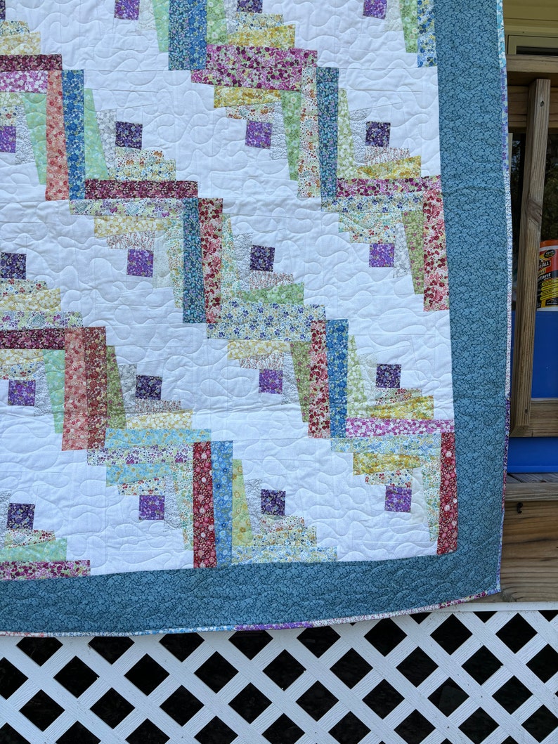 Wonky Log Cabin Quilt - Etsy