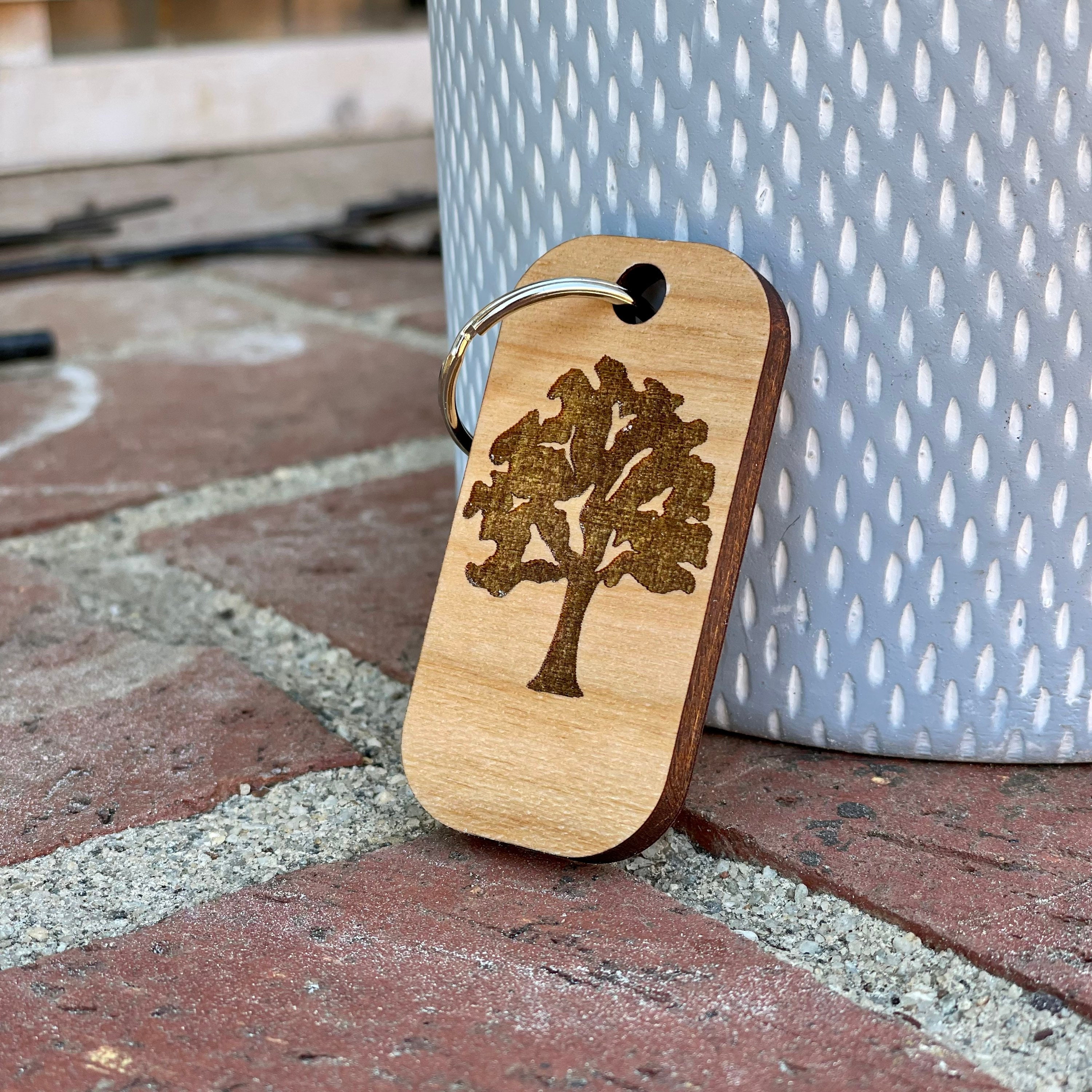 Oak Tree Keychain | Etsy