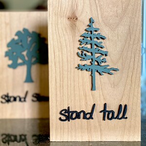 Oak Tree and Pine Tree Tall and Strong Wood Sign Plaque - Etsy