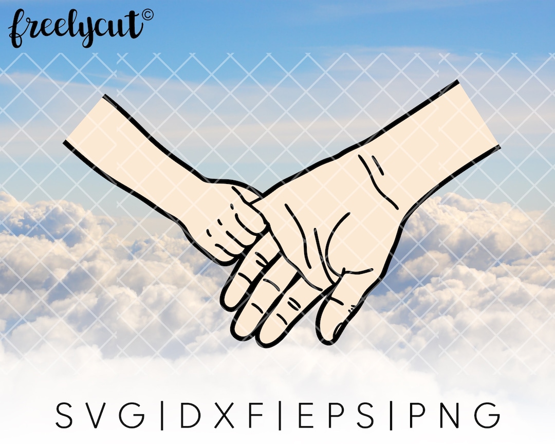 Adult Holding Child Hand SVG Cut File Template for Cricut, Silhouette ...