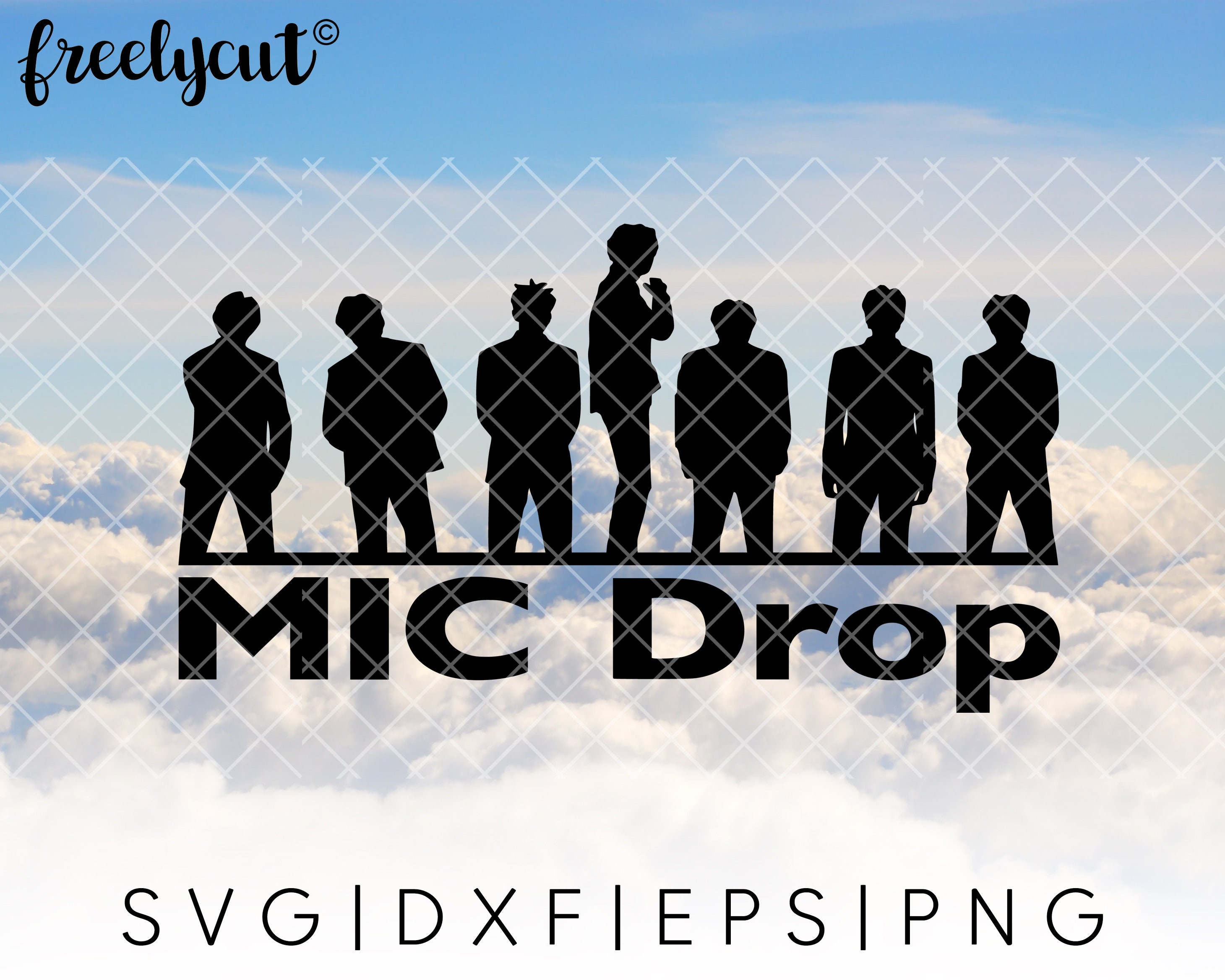 Standing BTS Mic Drop SVG Cut File Template for Cricut | Etsy Australia