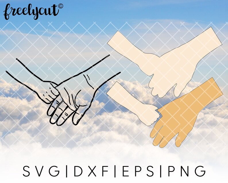 Adult Holding Child Hand SVG Cut File Template for Cricut | Etsy
