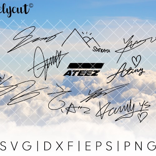 Kpop Ateez Signatures SVG Cut File Template for Cricut - Etsy
