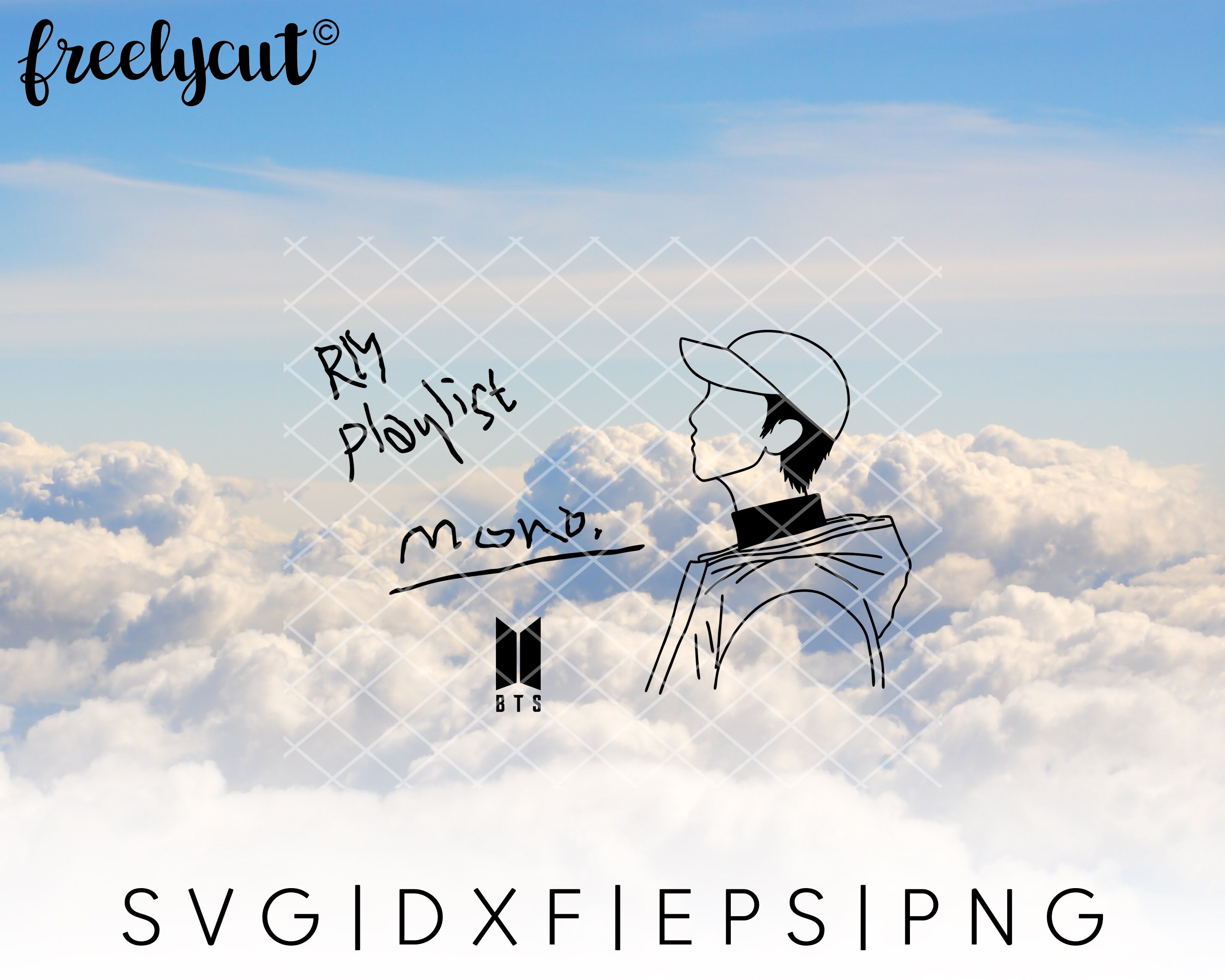 BTS RM Playlist Mono SVG Cut File Template for Cricut - Etsy