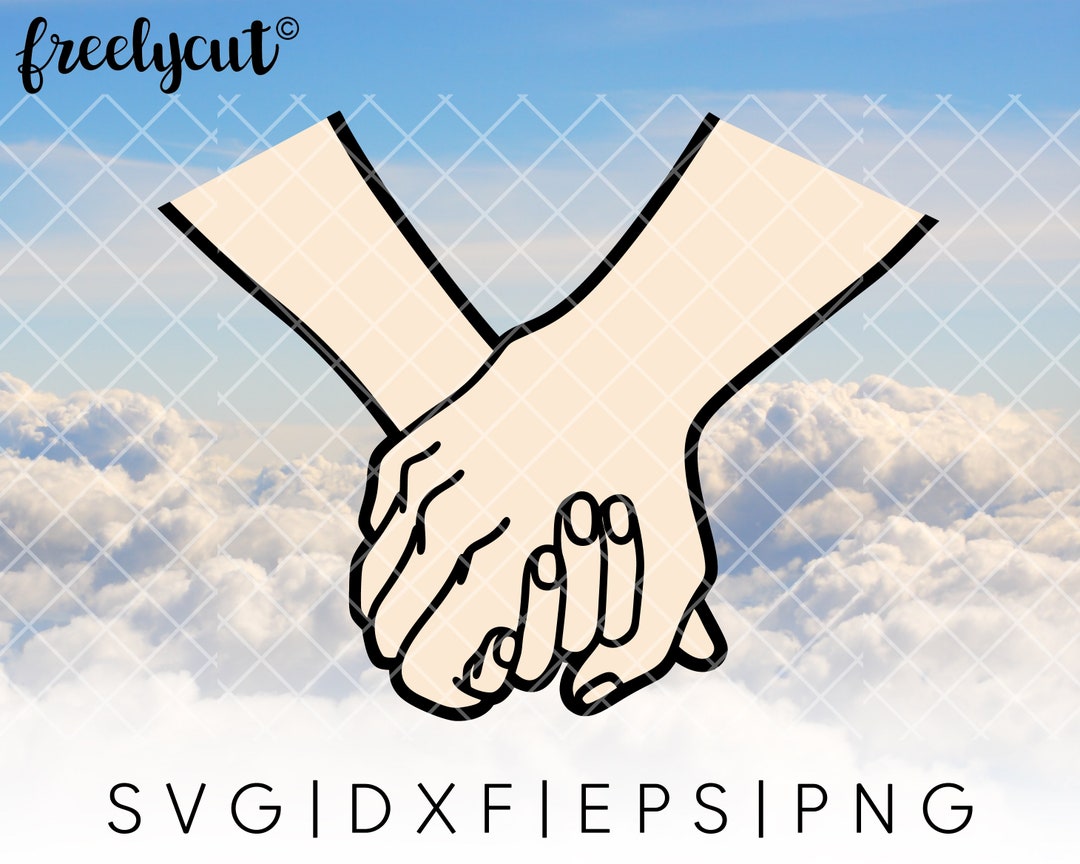 Holding Hands SVG Cut File Template for Cricut, Silhouette, Cutting ...