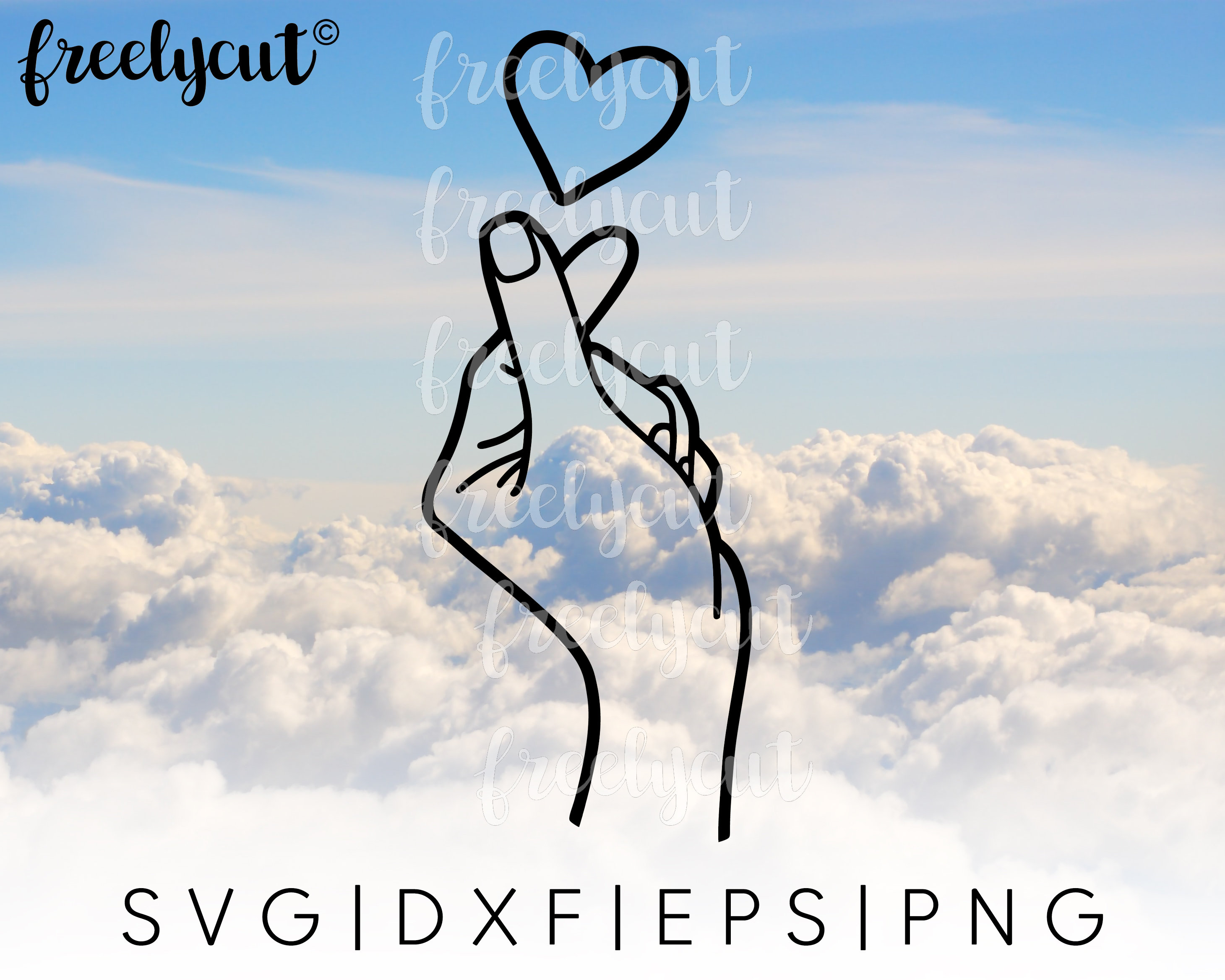 K-pop Finger Heart SVG Cut File Template for Cricut | Etsy