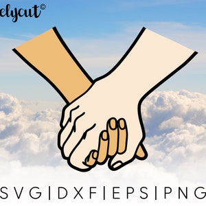 Holding Hands SVG Cut File Template for Cricut, Silhouette, Cutting ...