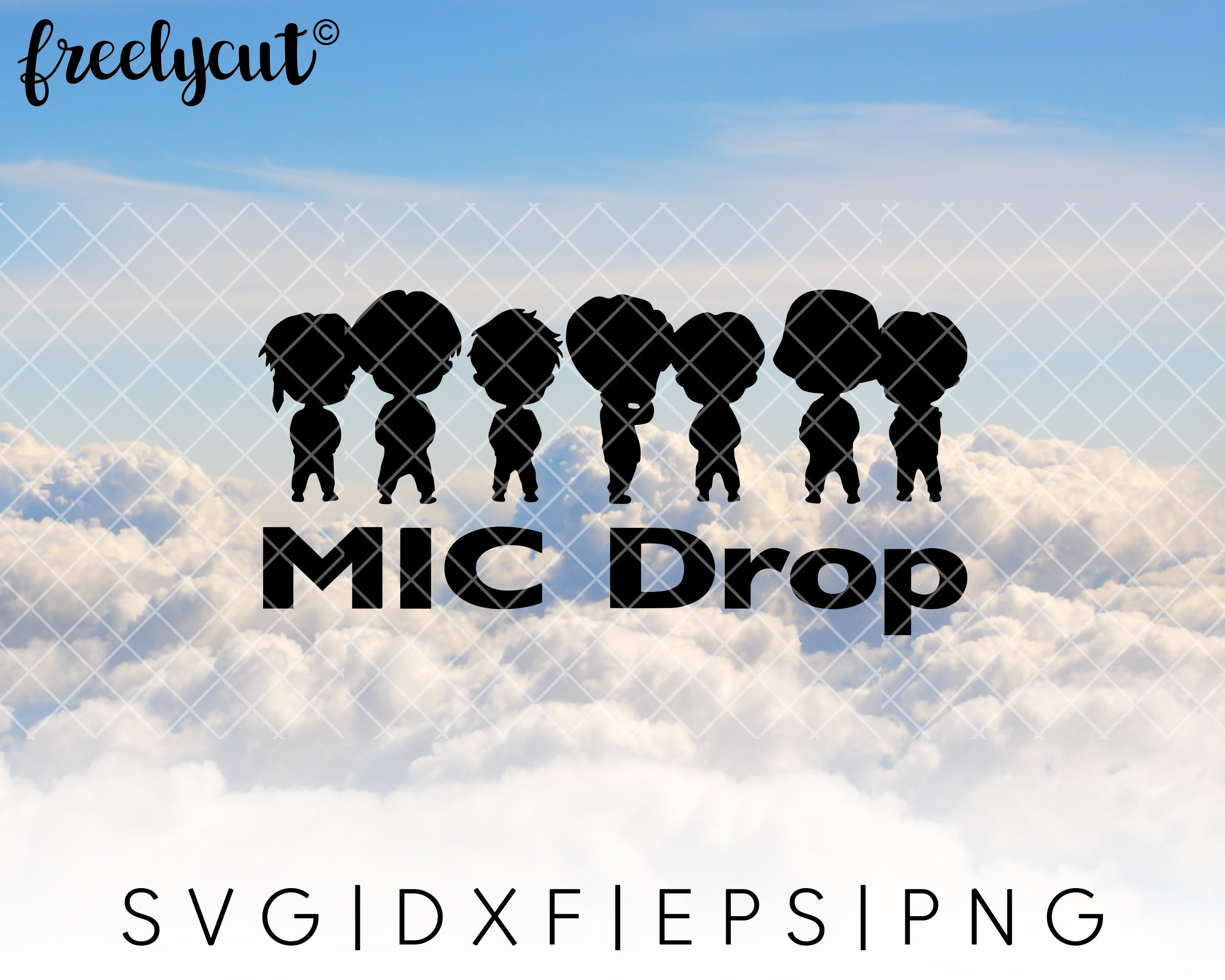 BTS Tiny Tan Mic Drop SVG Cut File Template for Cricut | Etsy Ireland
