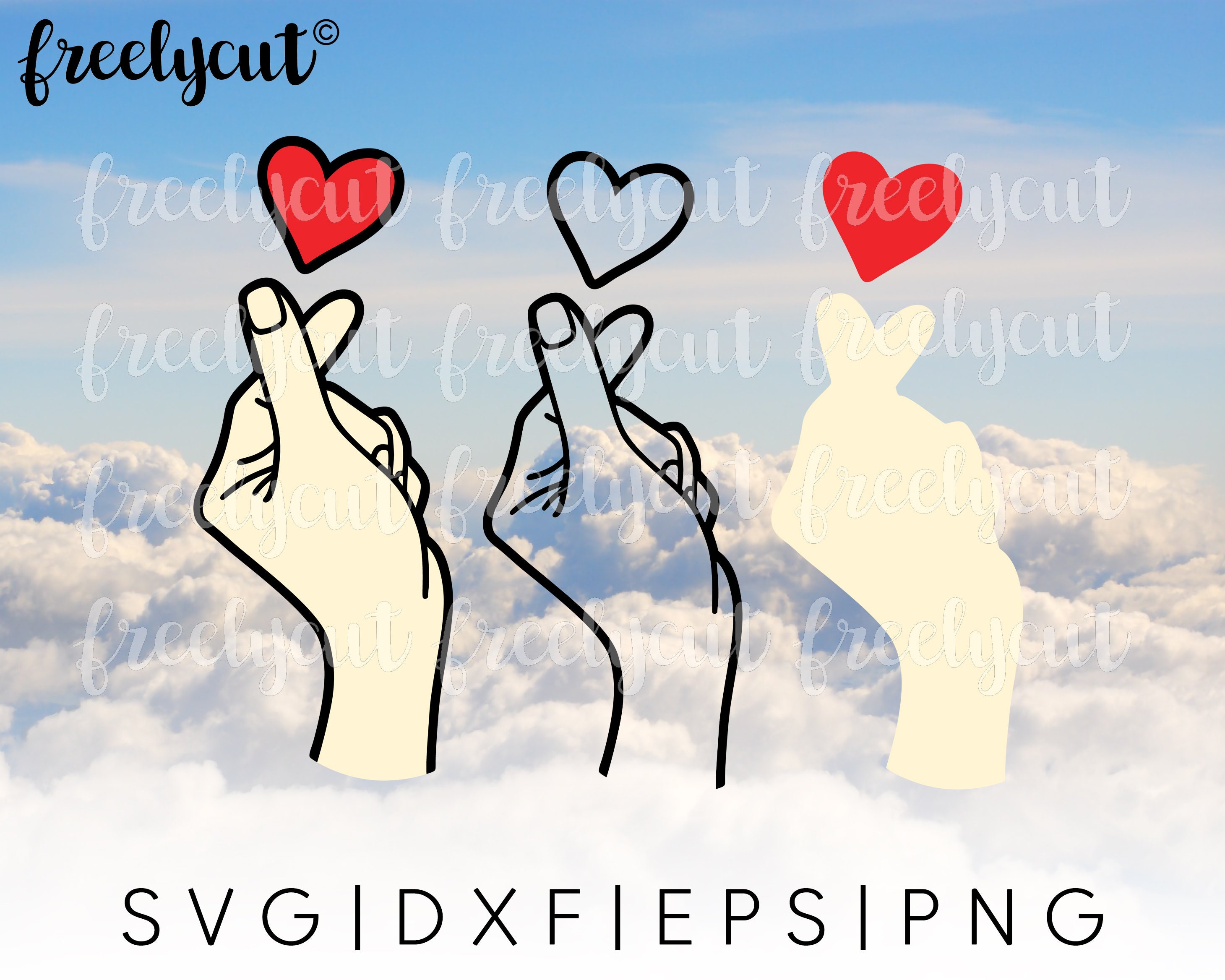 K-pop Finger Heart SVG Cut File Template for Cricut | Etsy