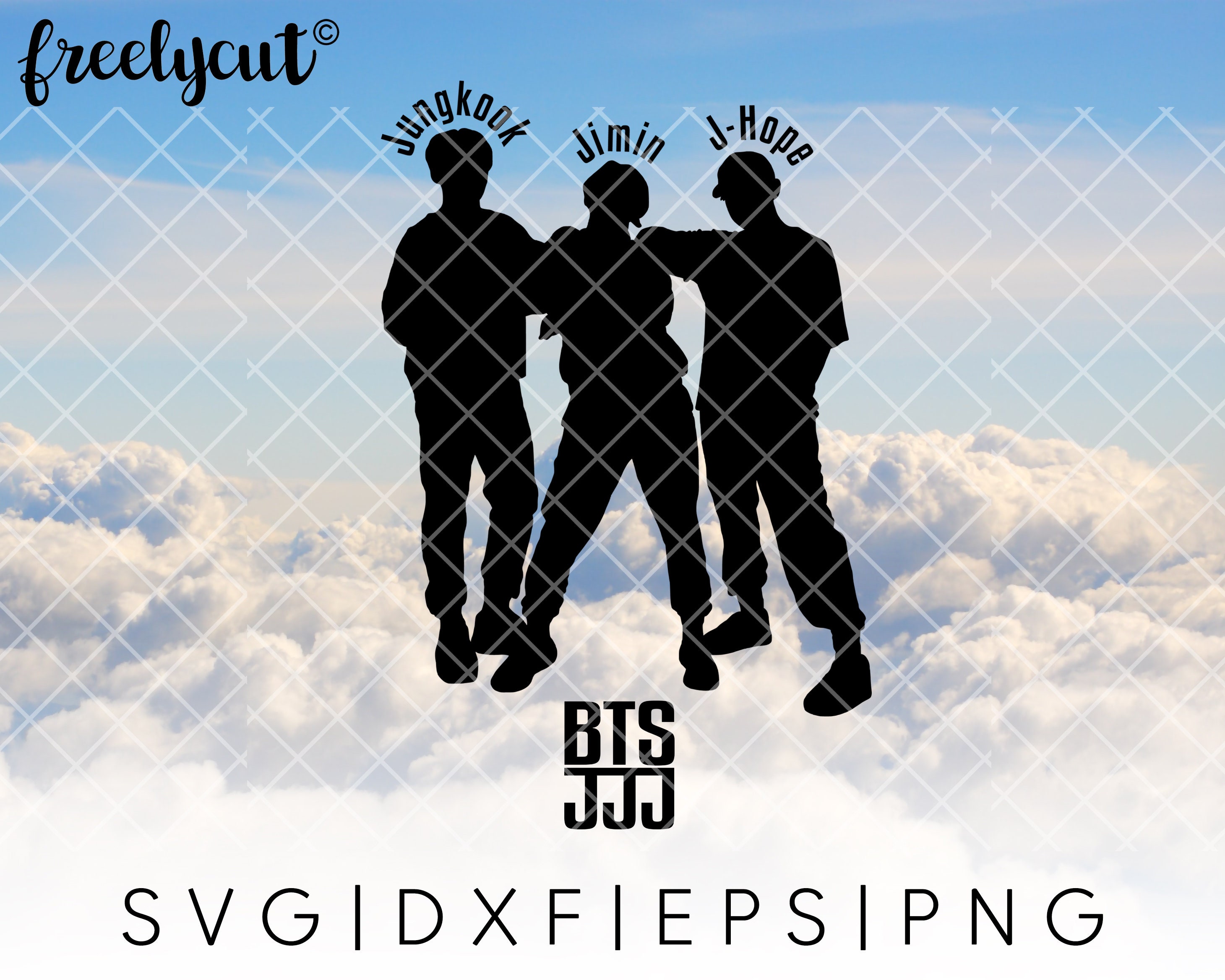 BTS JJJ Standing SVG Cut File Template for Cricut Silhouette - Etsy