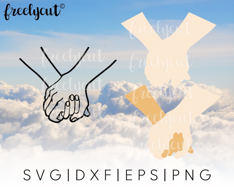Holding Hands SVG Cut File Template for Cricut, Silhouette, Cutting ...