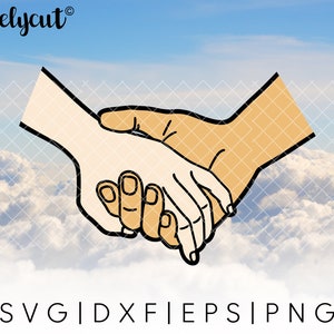 Two Hands Together SVG Cut File Template for Cricut, Silhouette ...