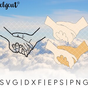 Two Hands Together SVG Cut File Template for Cricut, Silhouette ...