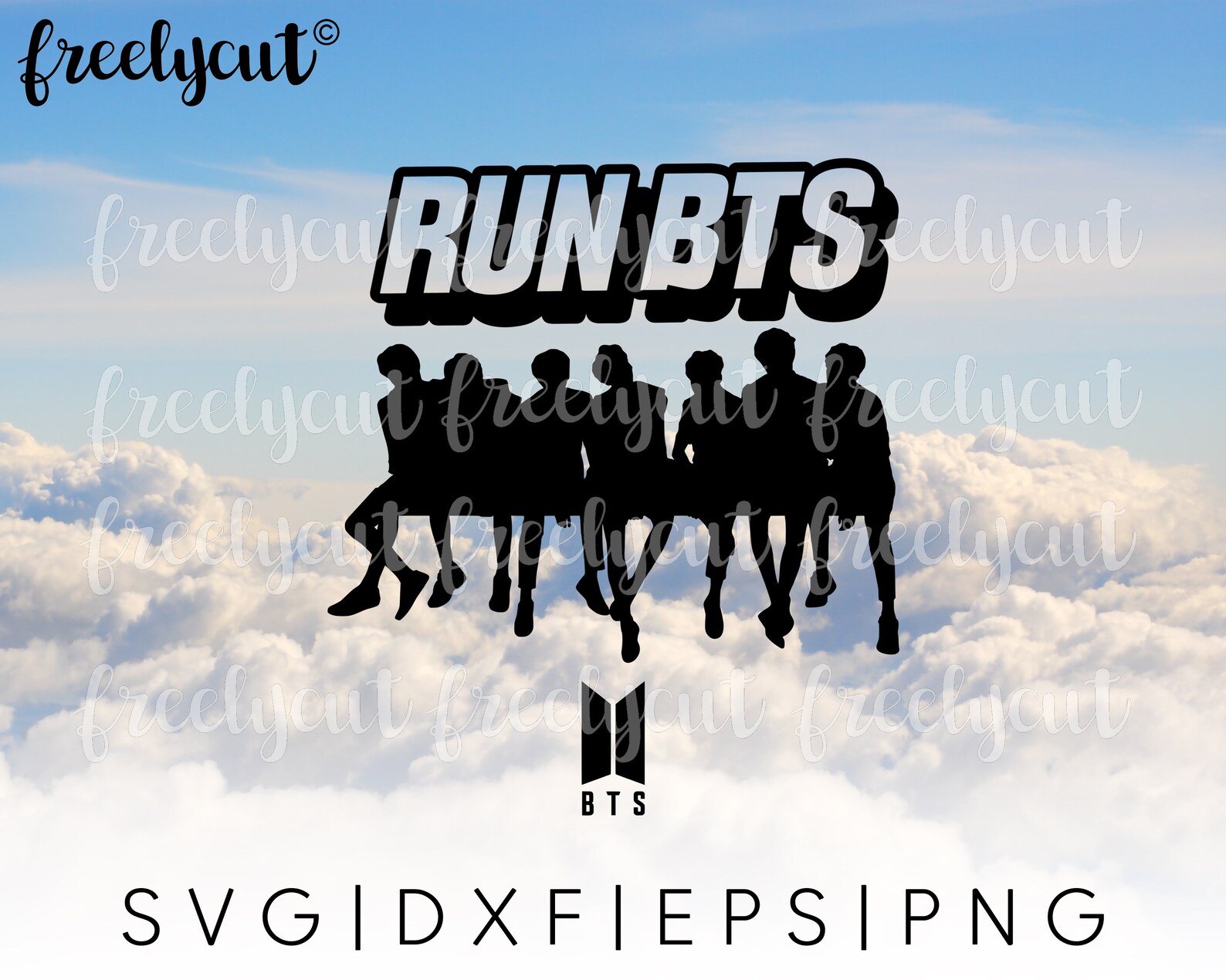 Run BTS SVG Cut File Template for Cricut Silhouette Cutting | Etsy