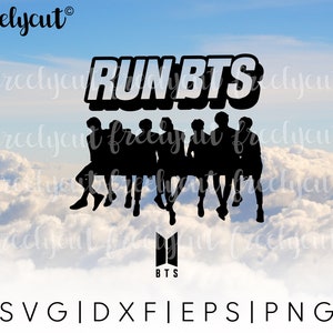 Run BTS SVG Cut File Template for Cricut Silhouette Cutting - Etsy