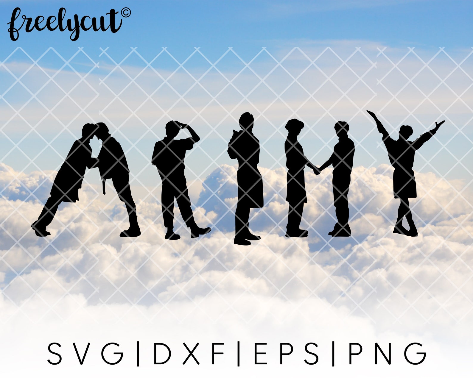 Bts Poses Army Love Svg Cut File Template For Cricut Etsy