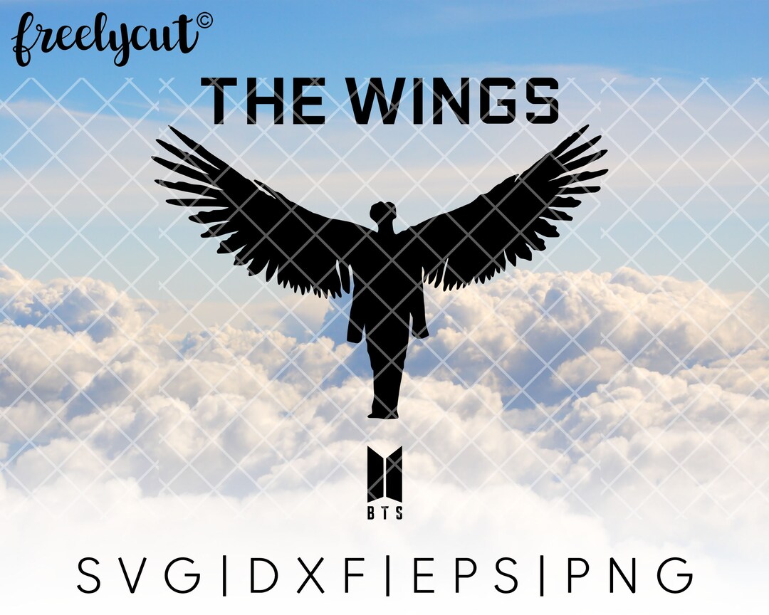 BTS V with Wings SVG Cut File Template für Cricut, Silhouette, Cutting ...