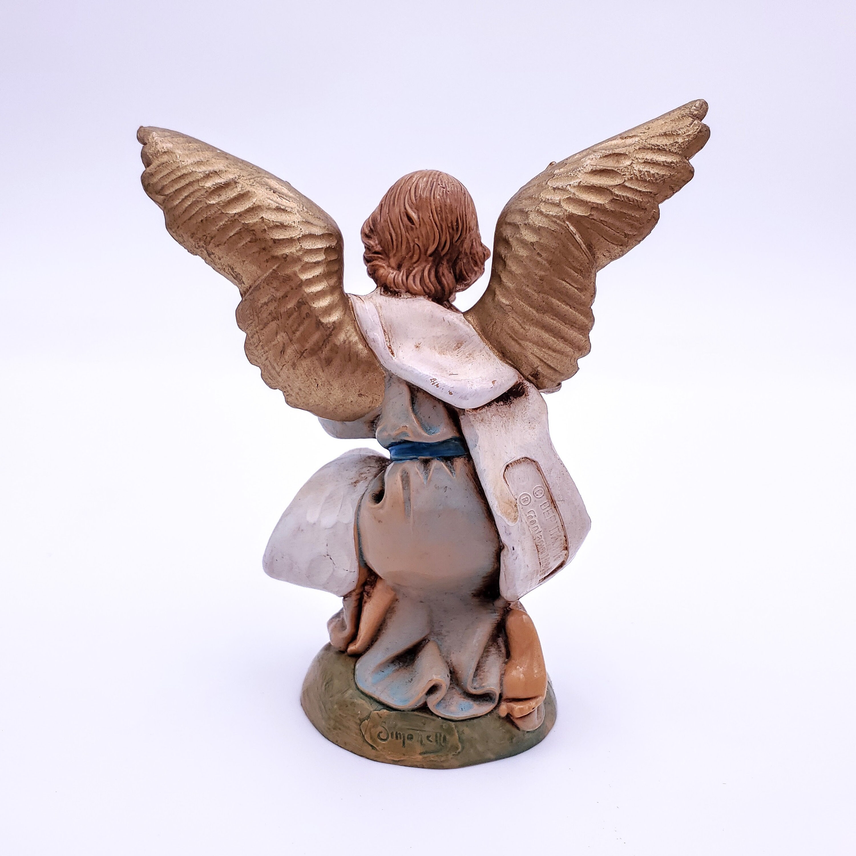 Vintage Fontanini Nativity Kneeling Angel From Roman Inc, Collectible ...