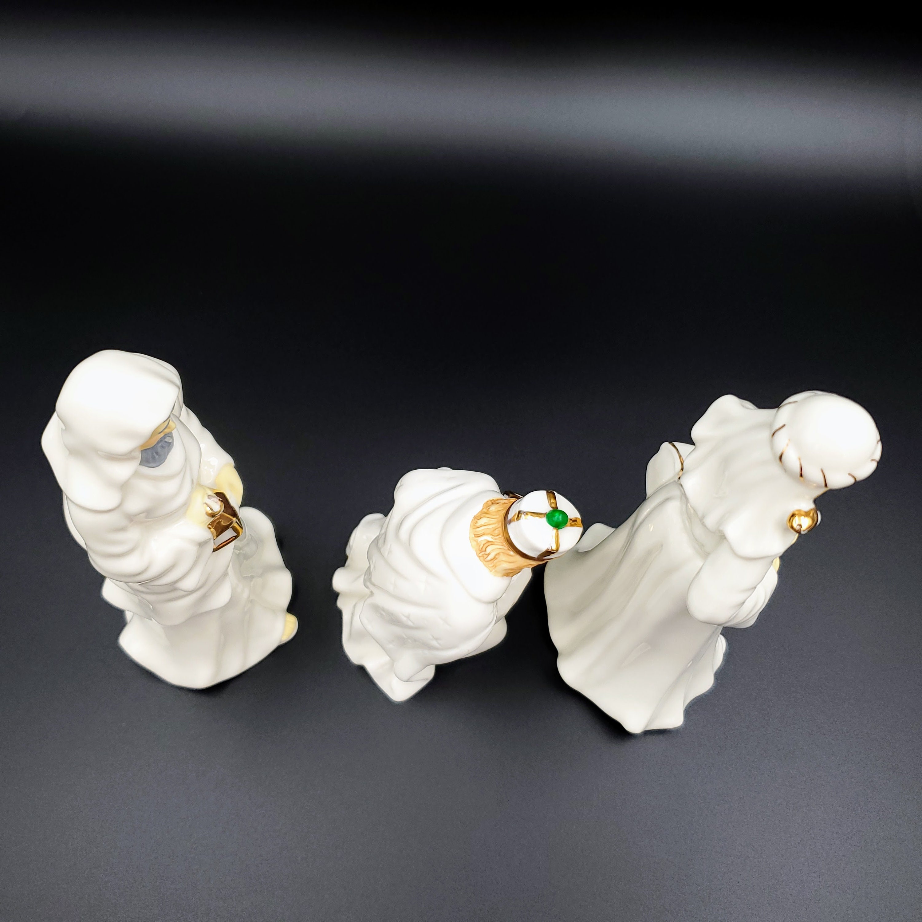 Three Wise Men Kings Nativity Set Figurines, Glazed Ceramic Nativity ...