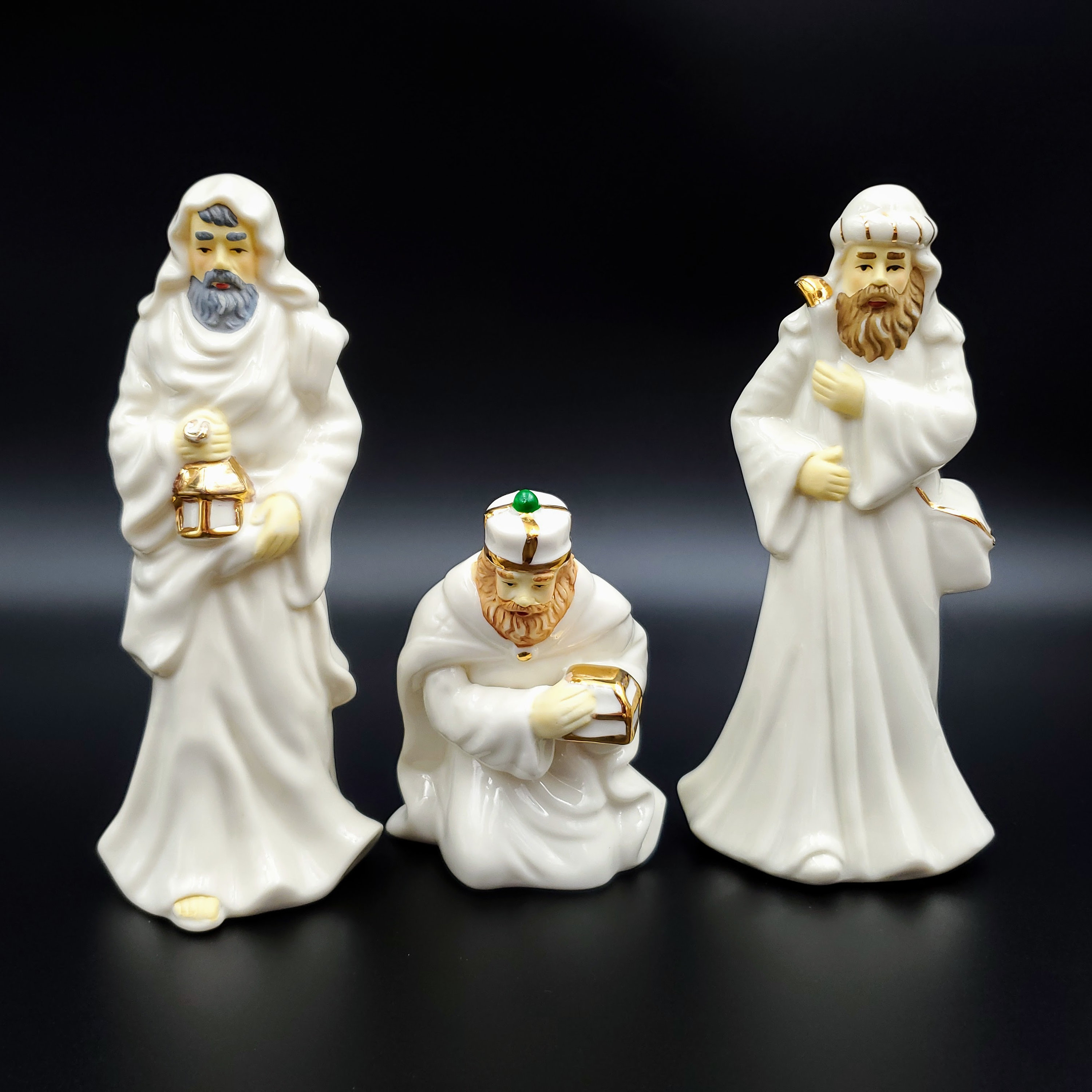 Three Wise Men Kings Nativity Set Figurines, Glazed Ceramic Nativity ...