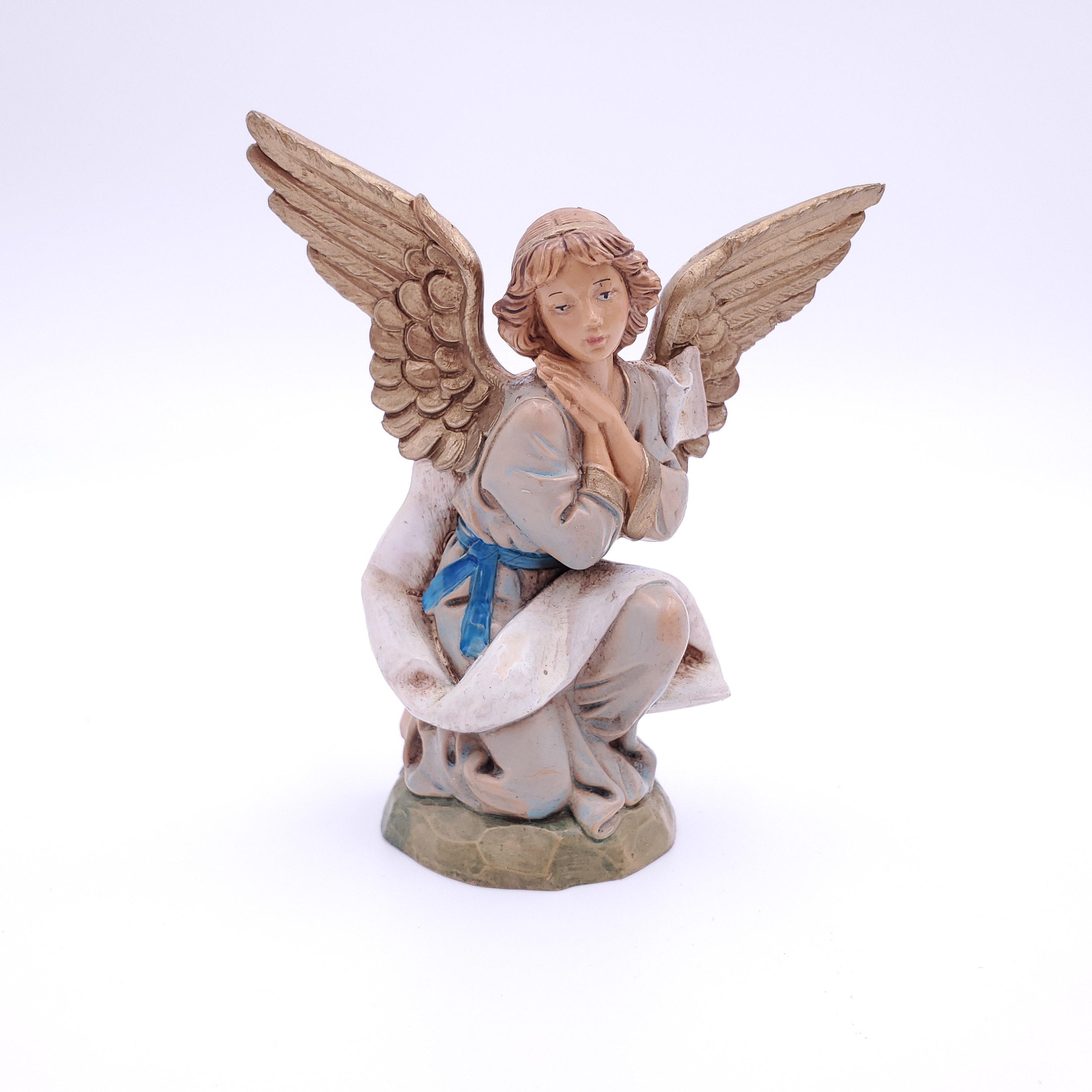 Vintage Fontanini Nativity Kneeling Angel From Roman Inc, Collectible ...